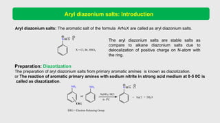 Benzene Diazonium Salts and its application | PPTX | Chemistry | Science