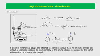 Benzene Diazonium Salts and its application | PPTX | Chemistry | Science