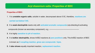 Benzene Diazonium Salts and its application | PPTX | Chemistry | Science