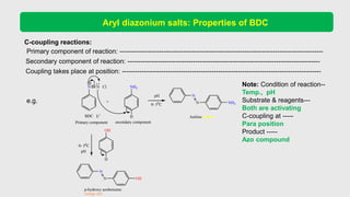 Benzene Diazonium Salts and its application | PPTX | Chemistry | Science