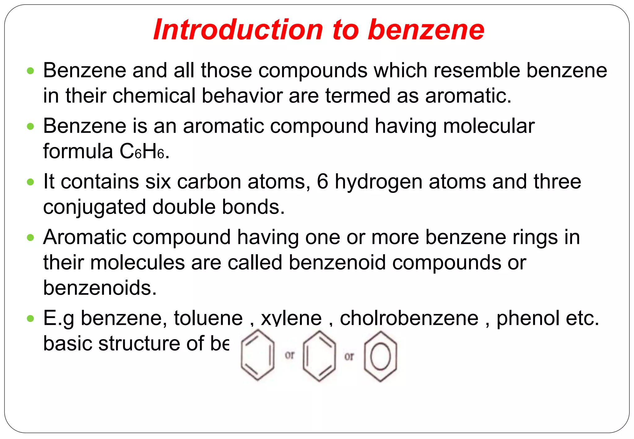 Benzene & its derivative | PPTX
