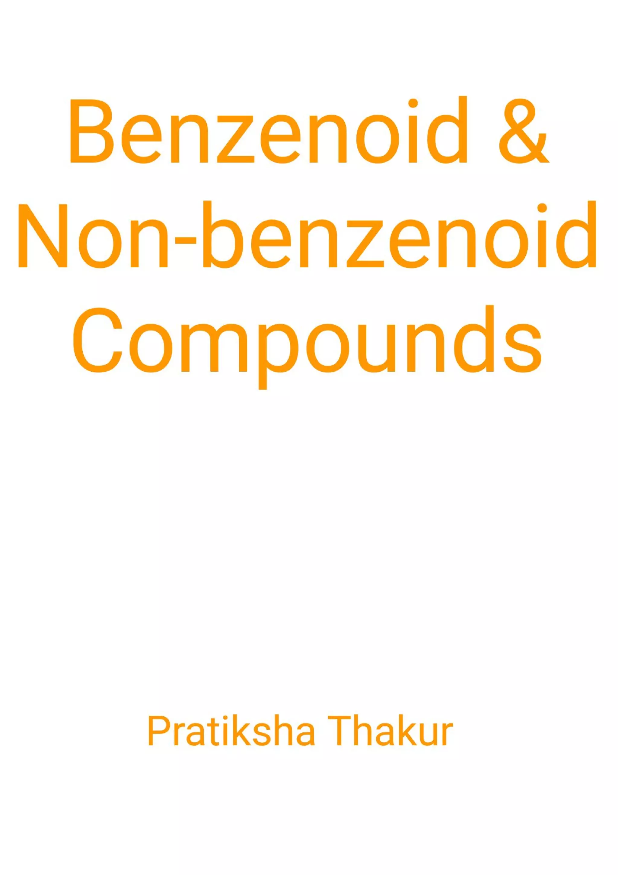 Benzenoid and Non - benzenoid Compounds | PDF