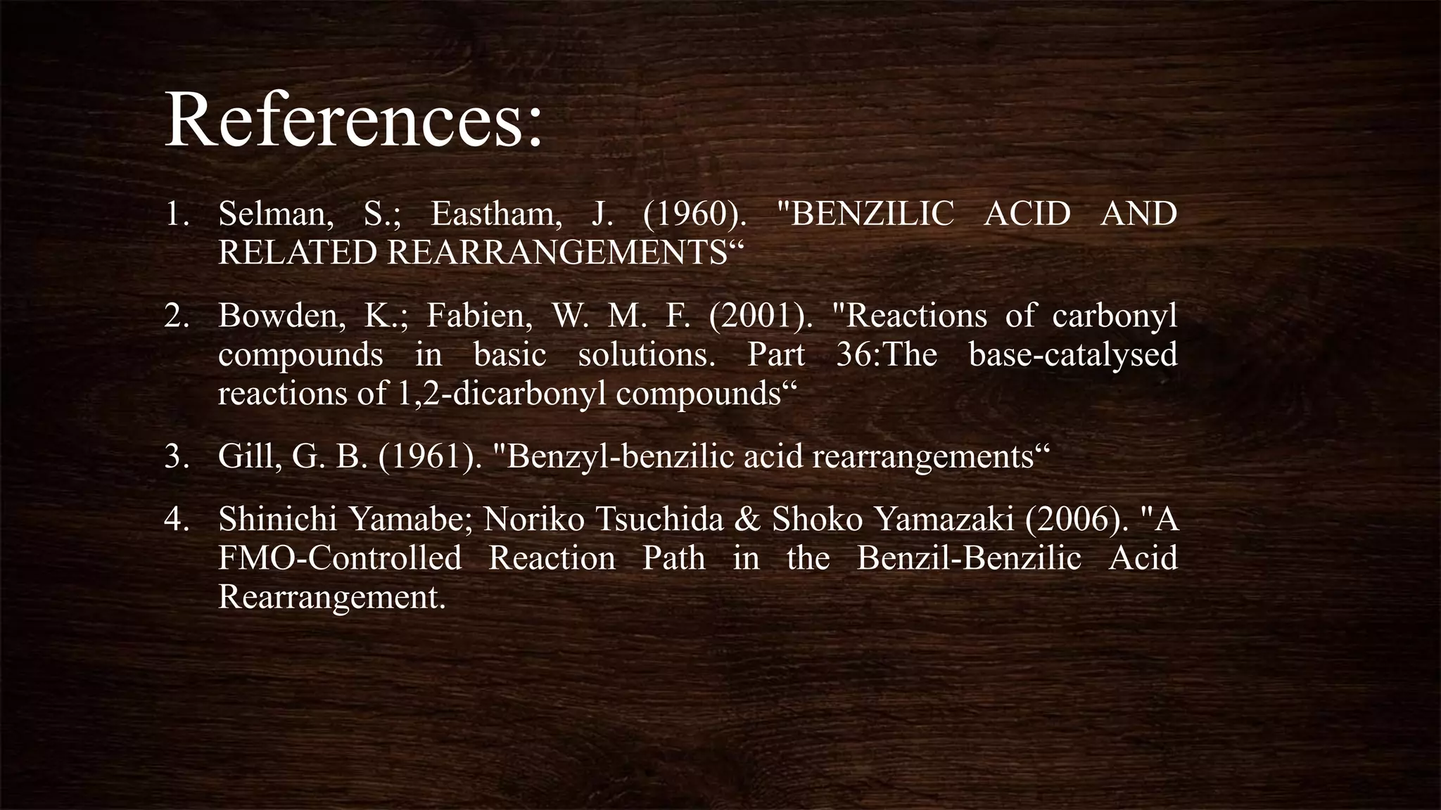 Benzil benzilic acid rearrangement | PPTX | Chemistry | Science
