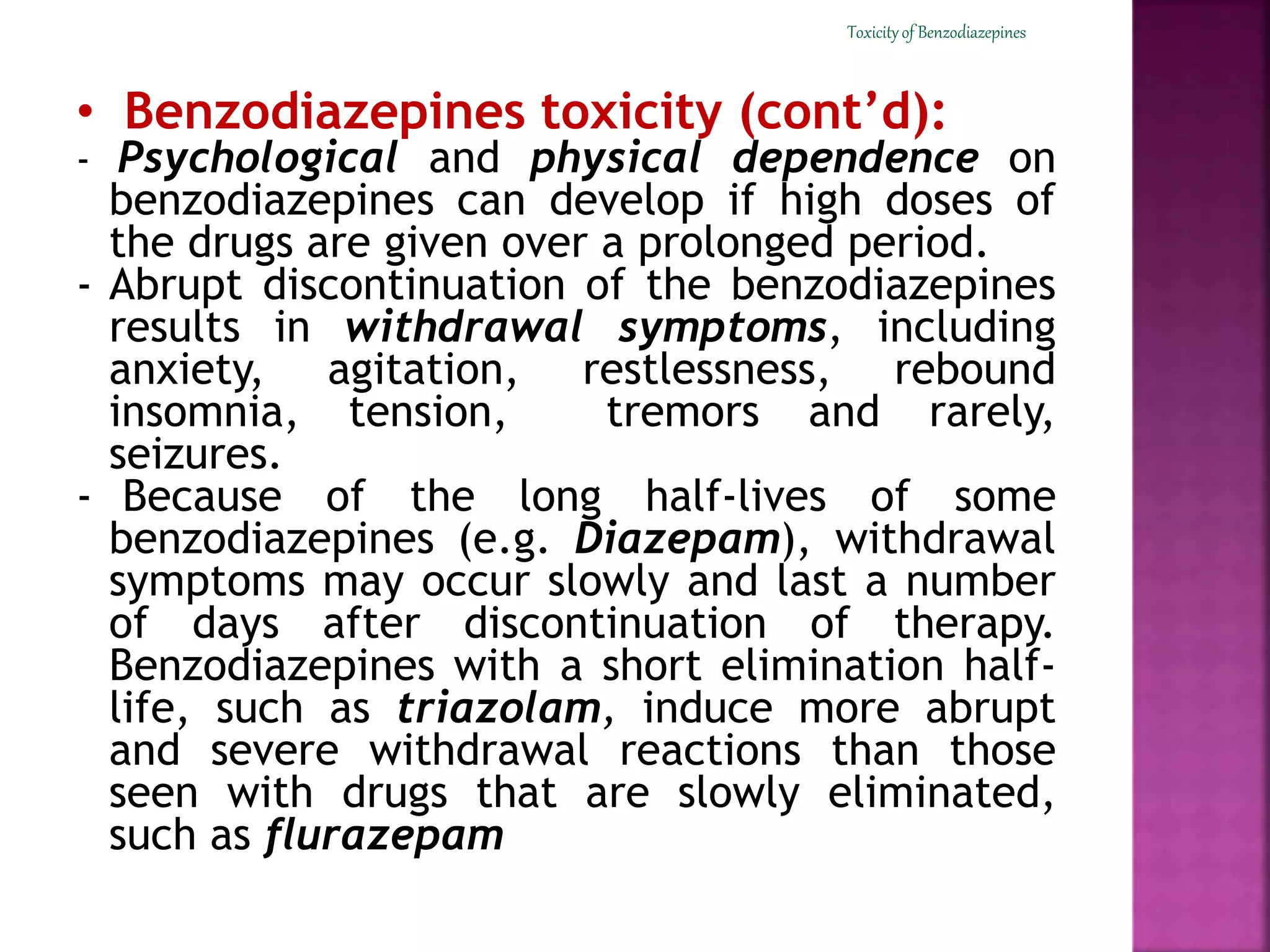 Benzodiazepines toxicity | PPTX