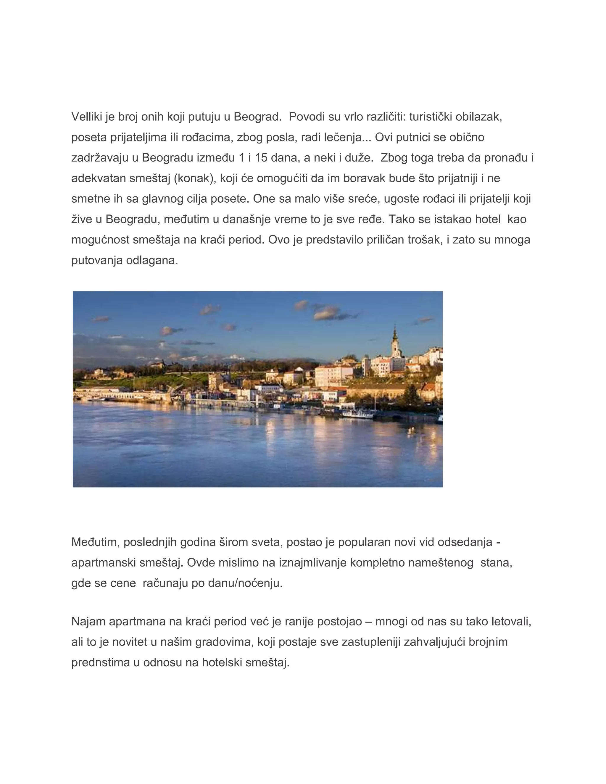 Beograd apartmani vs hoteli u beogradu | DOCX