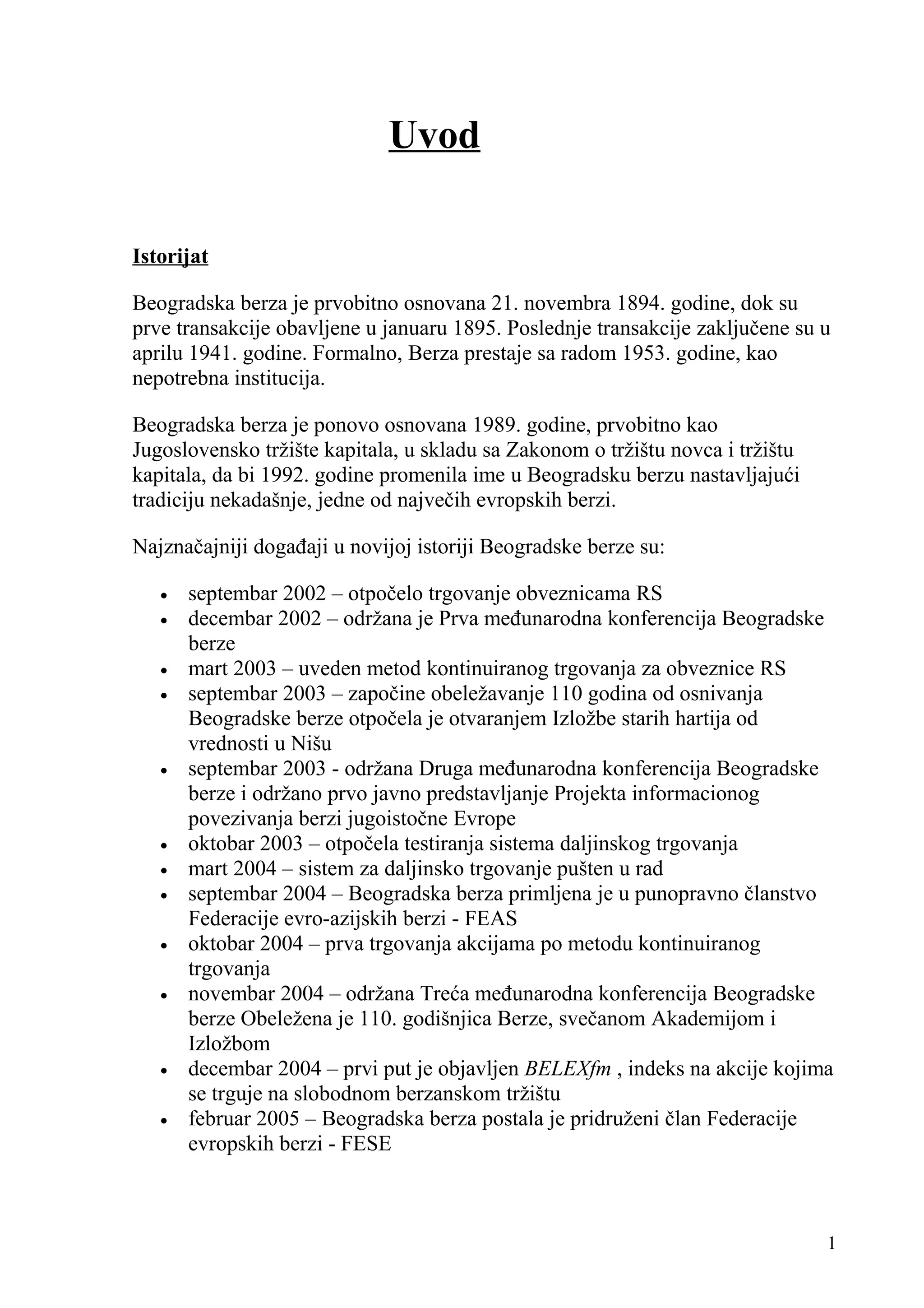 Beogradska berza bankarstvo | DOC