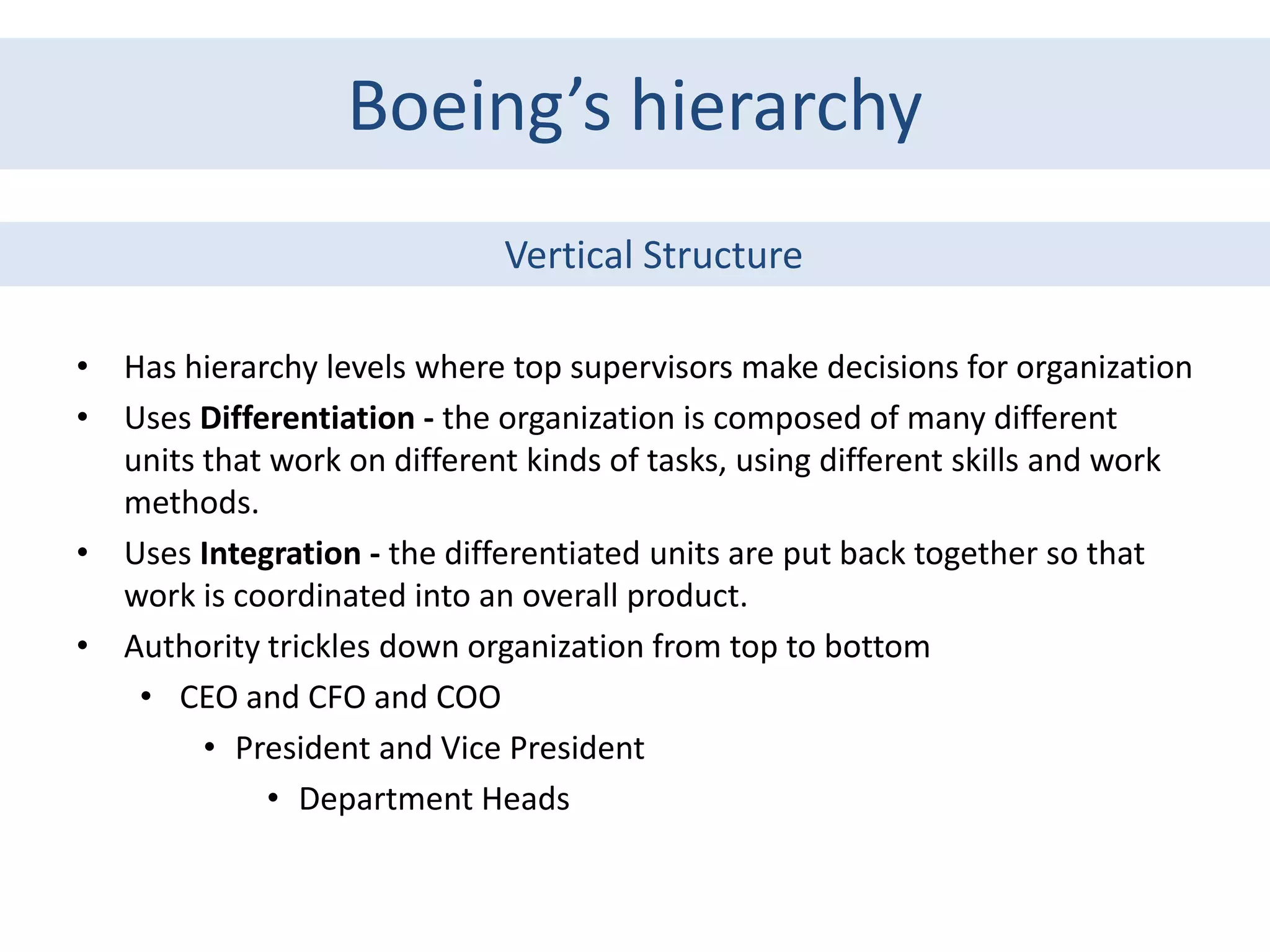 Beoing organizational structure | PPTX