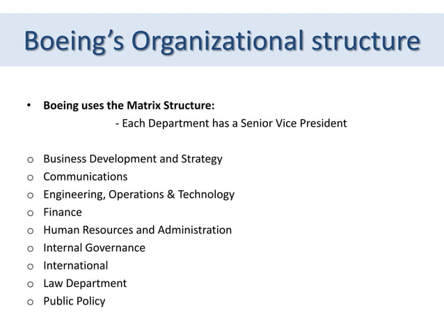 Beoing organizational structure | PPTX | Aviation Industry | Industries
