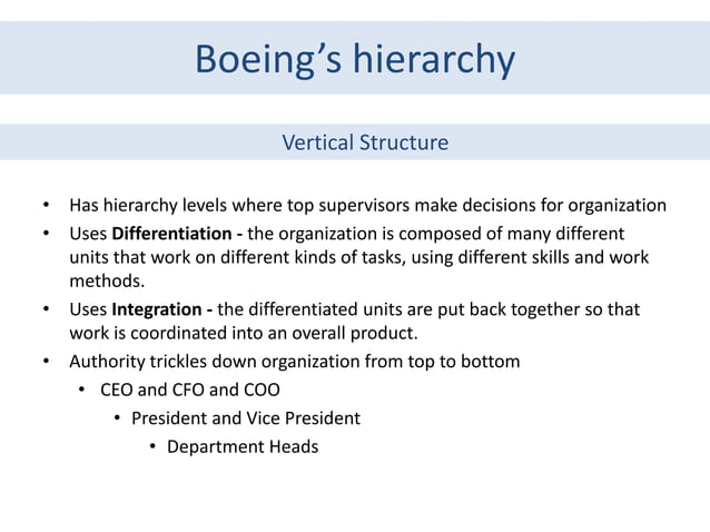 Beoing organizational structure | PPTX | Aviation Industry | Industries