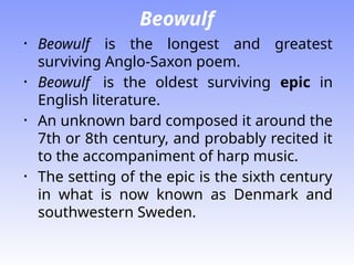 the battle of the hero beowulf and the ogre grendel | PPT
