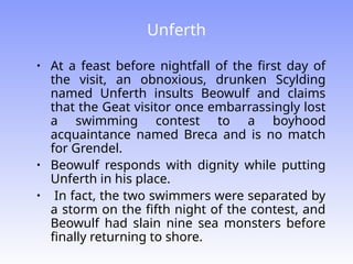 the battle of the hero beowulf and the ogre grendel | PPT