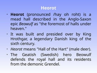the battle of the hero beowulf and the ogre grendel | PPT