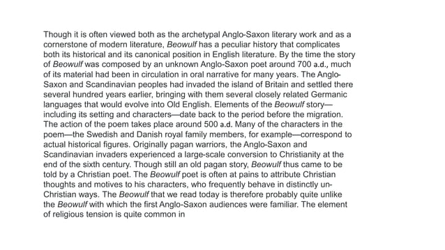 Beowulf.pptx | Genealogy and Ancestry | Hobbies & Interests