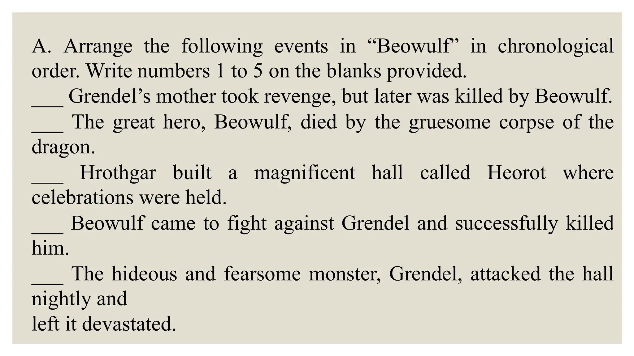 beowulf the hero who defeats his enemies | PPTX