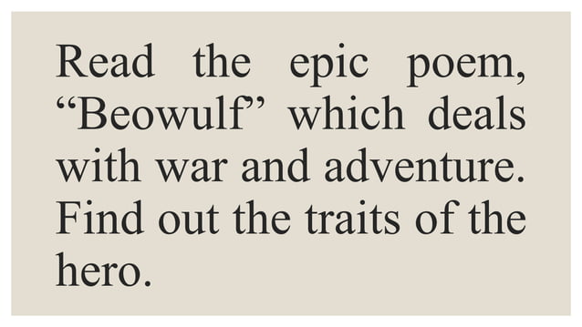 beowulf the hero who defeats his enemies | PPT