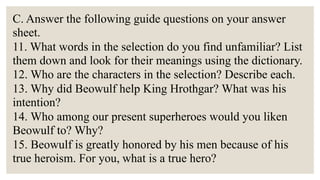 beowulf the hero who defeats his enemies | PPTX