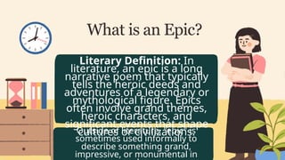 definition of epic poem. story of beowulf | PPT