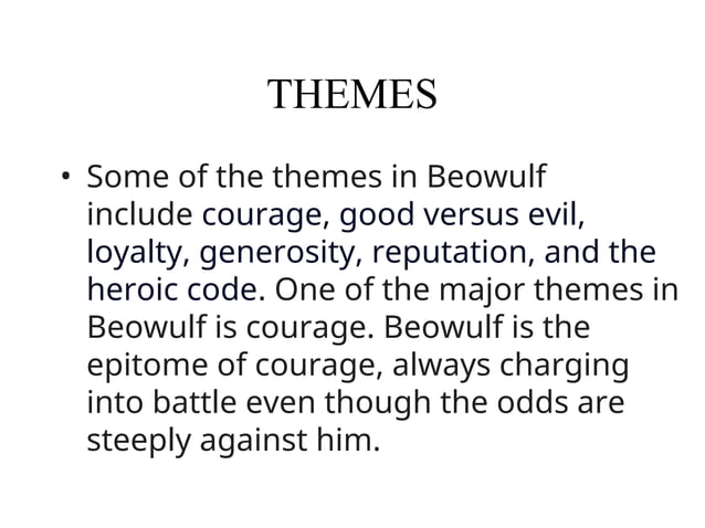 BEOWULF.ppt it talks about the story of beowulf and other related stories | PPT