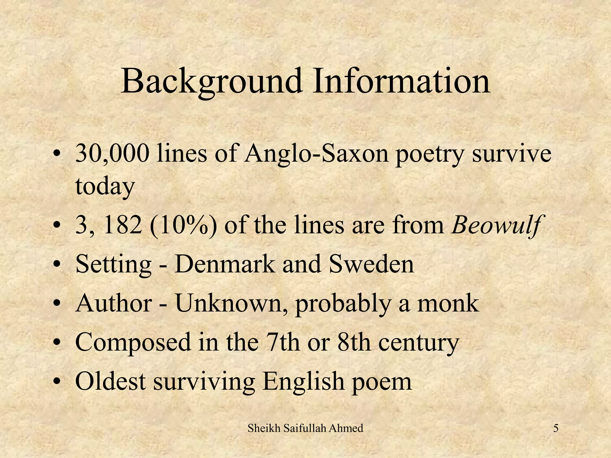 Beowulf- An Old English Epic | PPT