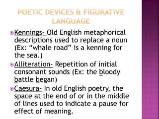 BEOWULF - FIG LANG - DEFINE ASSIGN 97 Version1.ppt | Poetry | Books and ...
