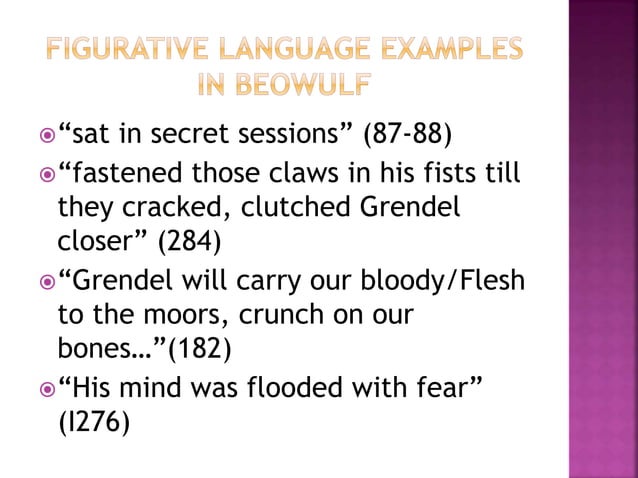 BEOWULF - FIG LANG - DEFINE ASSIGN 97 Version1.ppt | Poetry | Books and ...