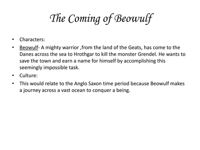 Beowulf analysis dk | PPTX