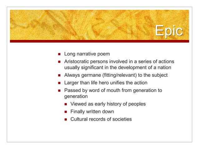 Beowulf and epic | PPTX | Fantasy | Genres