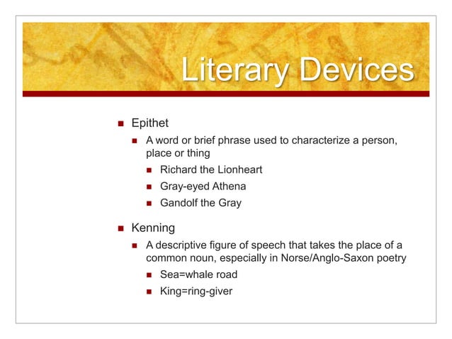 Beowulf and epic | PPTX | Fantasy | Genres