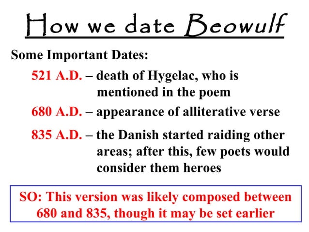 Beowulf Anglo Saxon and Beowulf Background | PPT