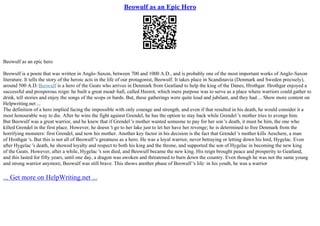 Beowulf As An Epic Hero | PPT