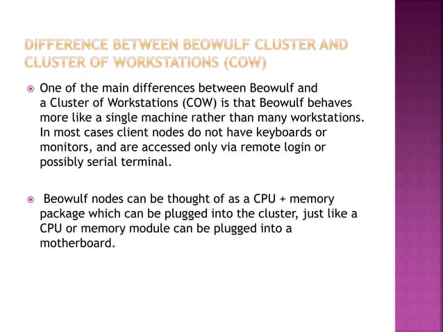 Beowulf cluster Detailed Explanation