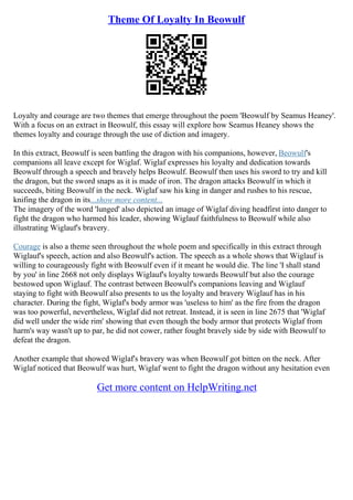 Beowulf Essays | PDF | Genres