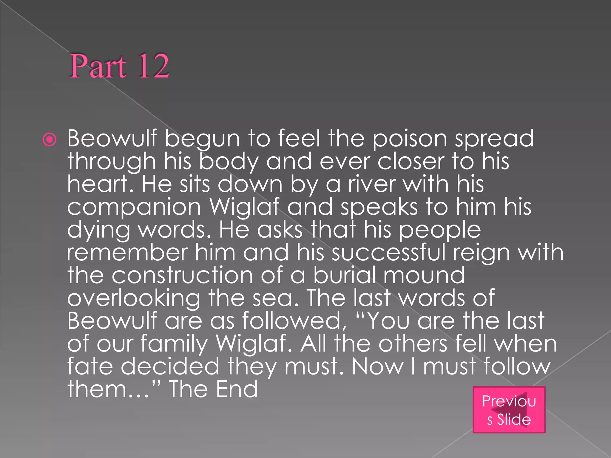 Beowulf fights grendel and the dragonpt1 lesson (edtech demo week 1) | PPTX