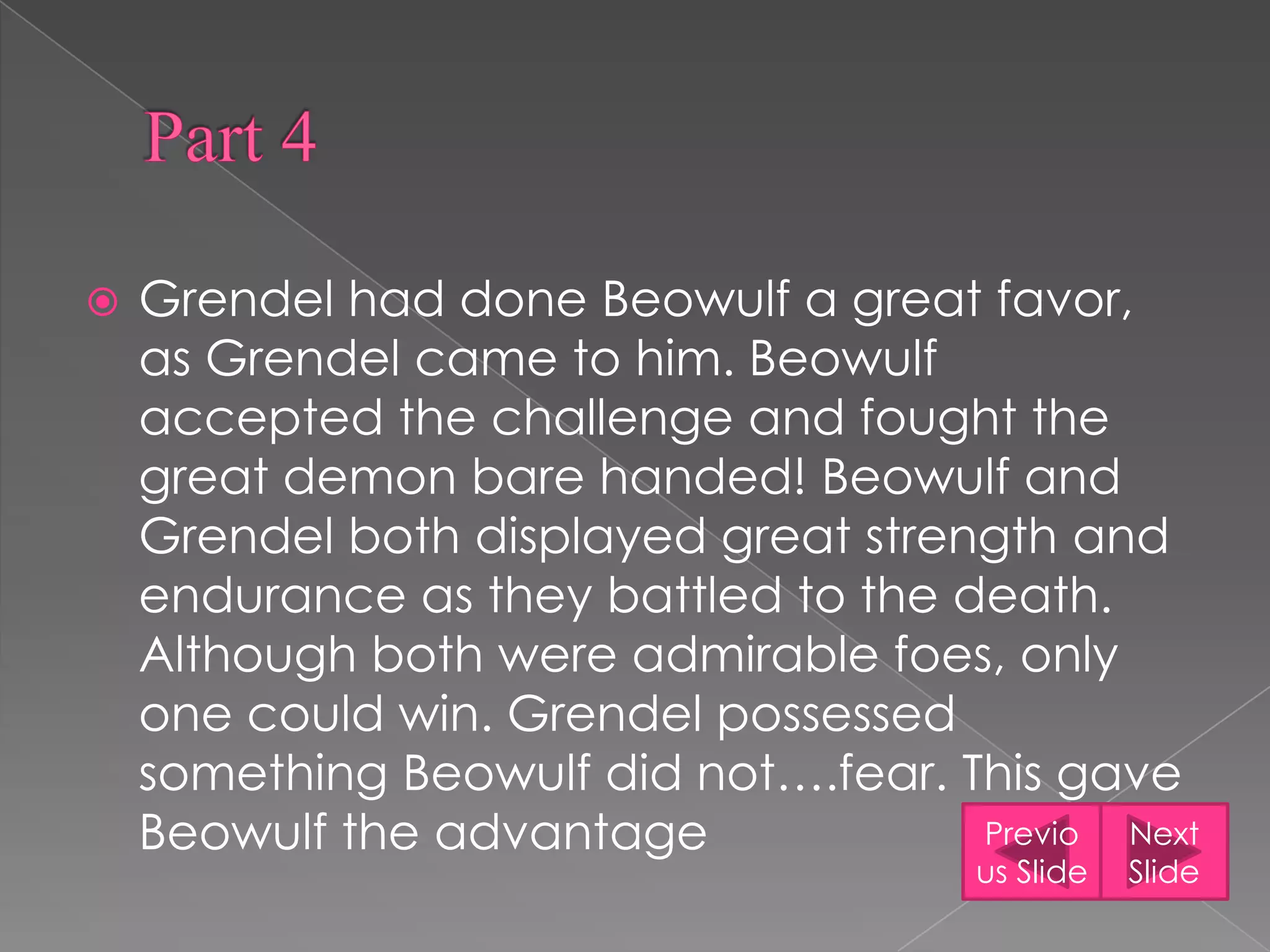 Beowulf fights grendel and the dragonpt1 lesson (edtech demo week 1) | PPTX