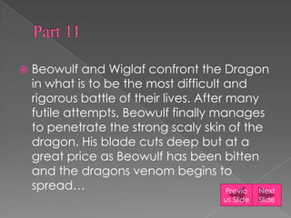 Beowulf fights grendel and the dragonpt1 lesson (edtech demo week 1) | PPTX