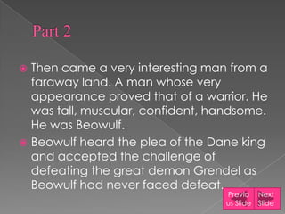 Beowulf fights grendel and the dragonpt1 lesson (edtech demo week 1) | PPTX