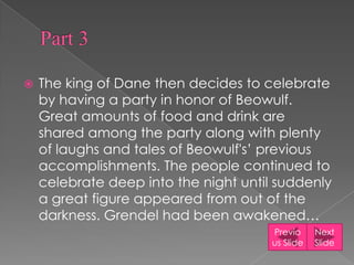 Beowulf fights grendel and the dragonpt1 lesson (edtech demo week 1) | PPTX