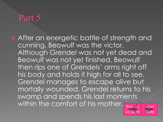 Beowulf fights grendel and the dragonpt1 lesson (edtech demo week 1) | PPTX