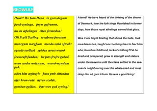 Beowulf in Old English | PDF