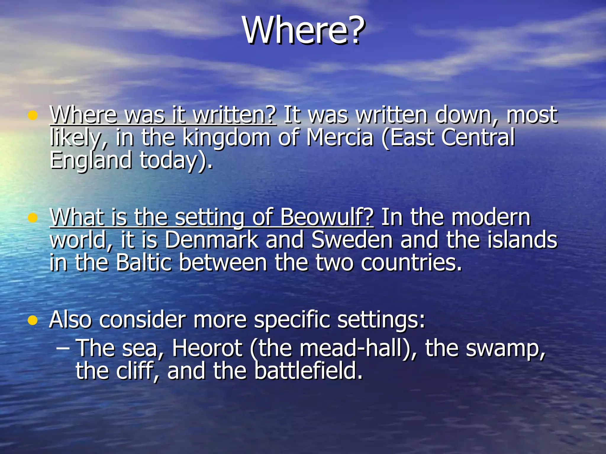 Beowulf Intro Pp 1 | PPT