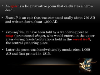 Beowulf Background Notes for Highschool Students | PPTX