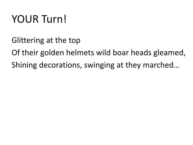 Beowulf phrases and allusions in five lines of beowulf | PPT