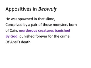 Beowulf phrases and allusions in five lines of beowulf | PPT