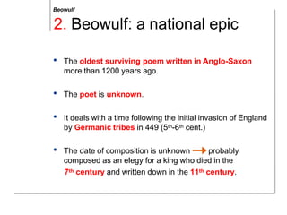 Beowulf ppt OLD ENGLISH LIERATUREGGGGKKK | PPTX