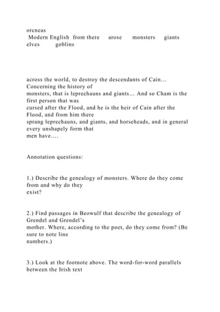 BEOWULF READING GUIDE AND COMPREHENSION QUESTIONS PART ONE .docx