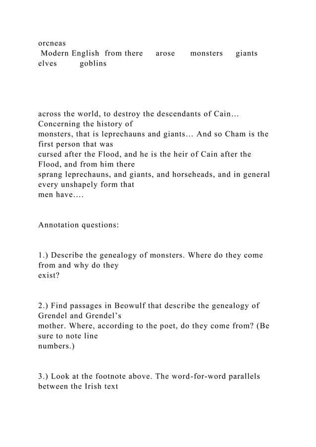 BEOWULF READING GUIDE AND COMPREHENSION QUESTIONS PART ONE .docx | Dogs ...