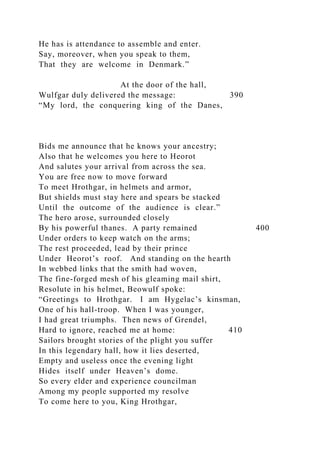 BEOWULF READING GUIDE AND COMPREHENSION QUESTIONS PART ONE .docx