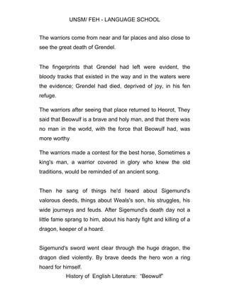 Beowulf summary | DOC