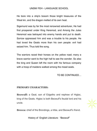 Beowulf summary | DOC