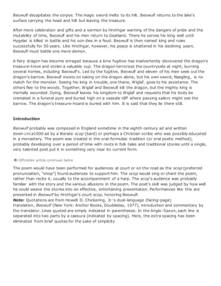Beowulf summary | DOCX